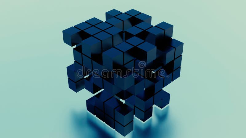 Blue Self-disassembling Rubik S Cube. Design Stock Video - Video of ...