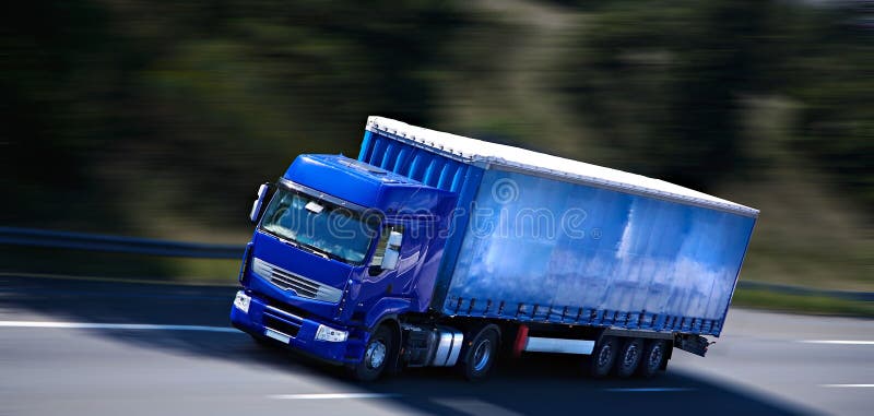 Blue semi truck stock photo. Image of storage, business - 11353378