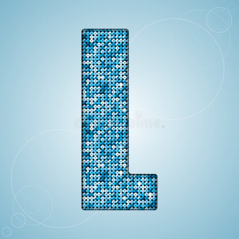 Blue Sequins Sings. Sequins Alphabet. Eps 10. Stock Vector ...