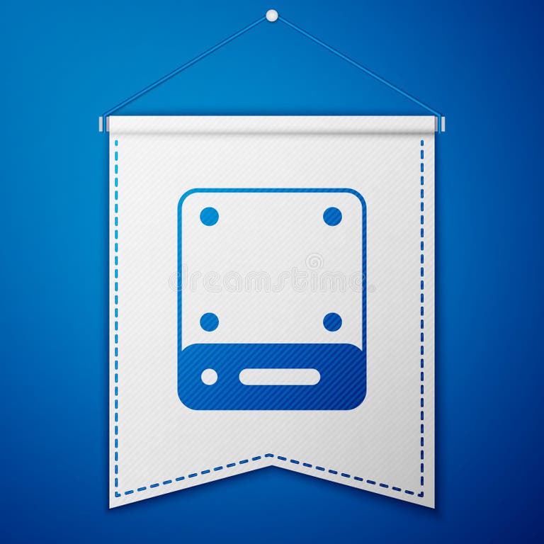 Blue Server, Data, Web Hosting Icon Isolated on Blue Background. White Pennant Template Stock ...
