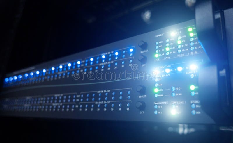 Blue Server Rack. Double Exposure Technology Concept. Stock Photo ...