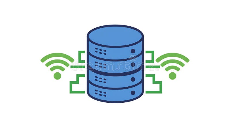 A Blue Server Rack Icon with Five Circular Indicators on Each of the ...