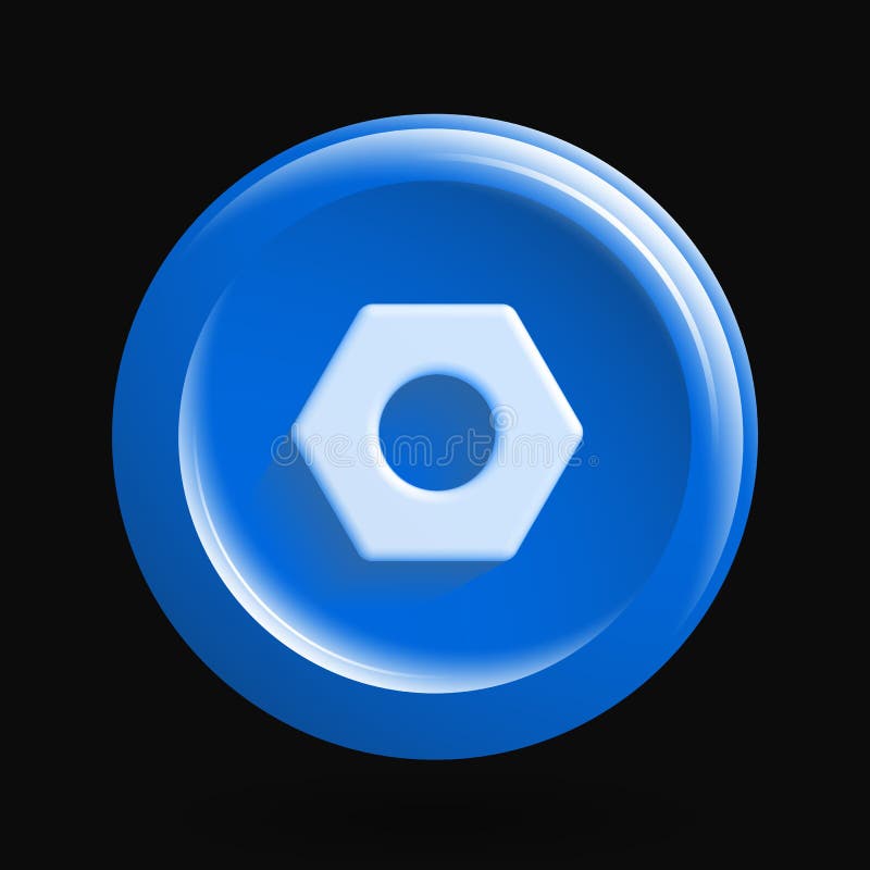 Blue Settings Icon. 3D Design for Isolated Button Stock Vector ...