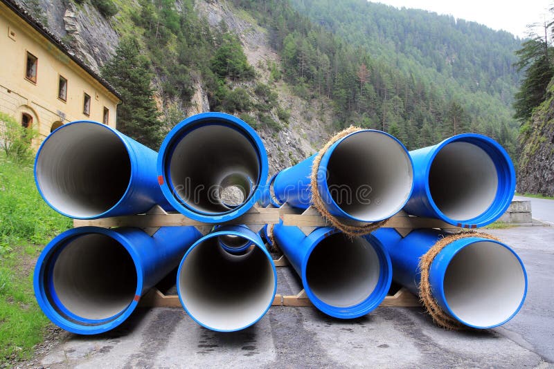Blue Sewer Pipes or Sewer Pipes Stock Image - Image of pipeline ...