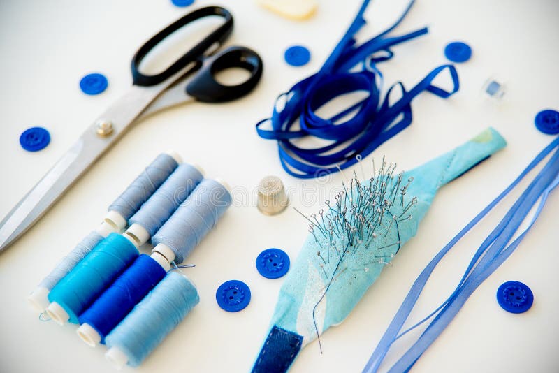 Set of sewing materials stock photo. Image of creative - 89730878