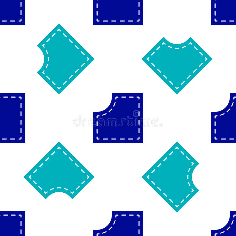 Blue Sewing Pattern Icon Isolated Seamless Pattern on White Background ...