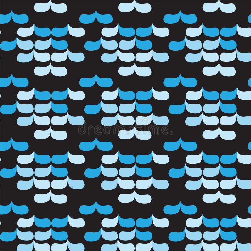 Blue Shade Round Rectangle with Sharp Angle Pattern on Black Background ...