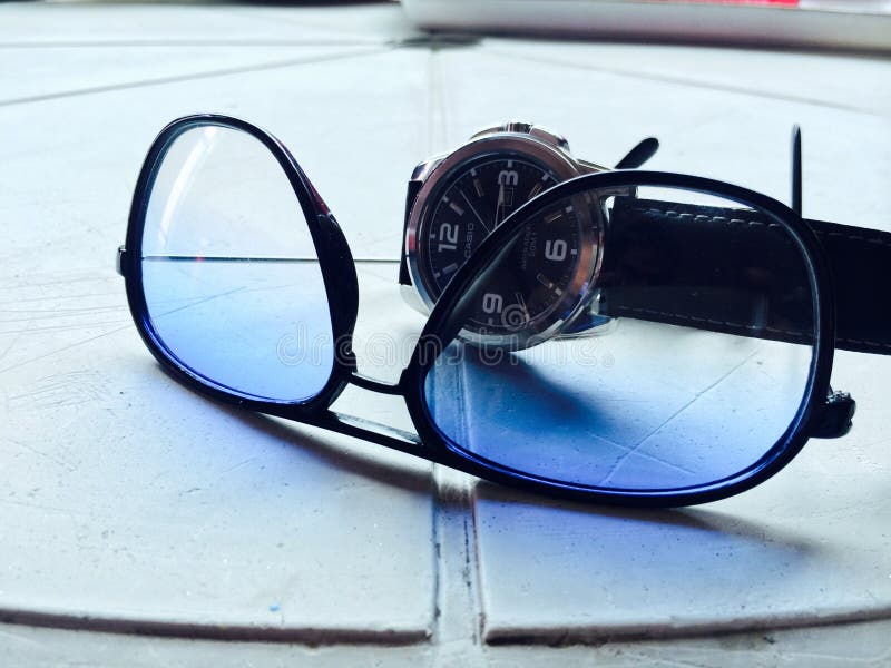 Blue Shades with Casio Watch Editorial Stock Photo - Image of watch ...