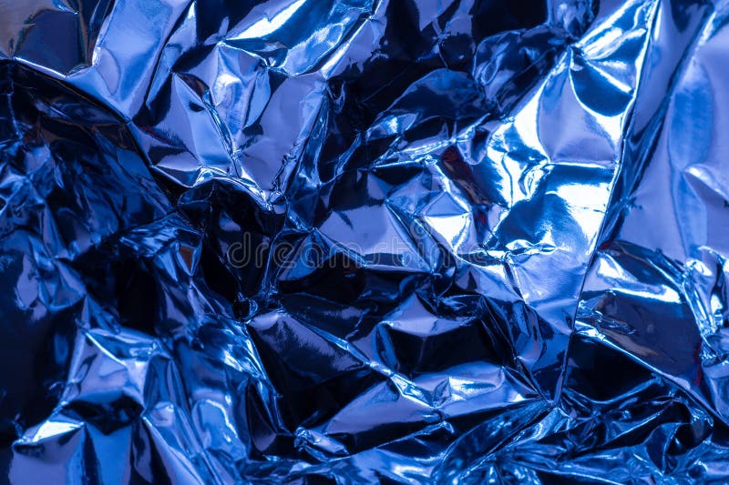 Blue Shades Holographic Foil. Trendy Background Texture Stock Photo ...