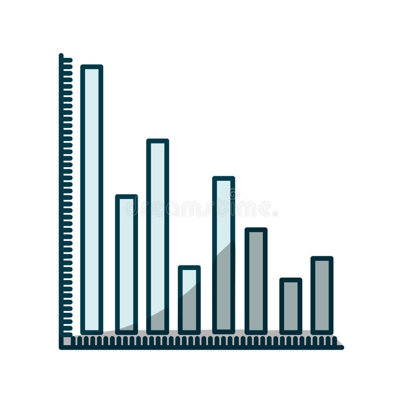 Blue Shading Silhouette of Column Chart Stock Vector - Illustration of ...