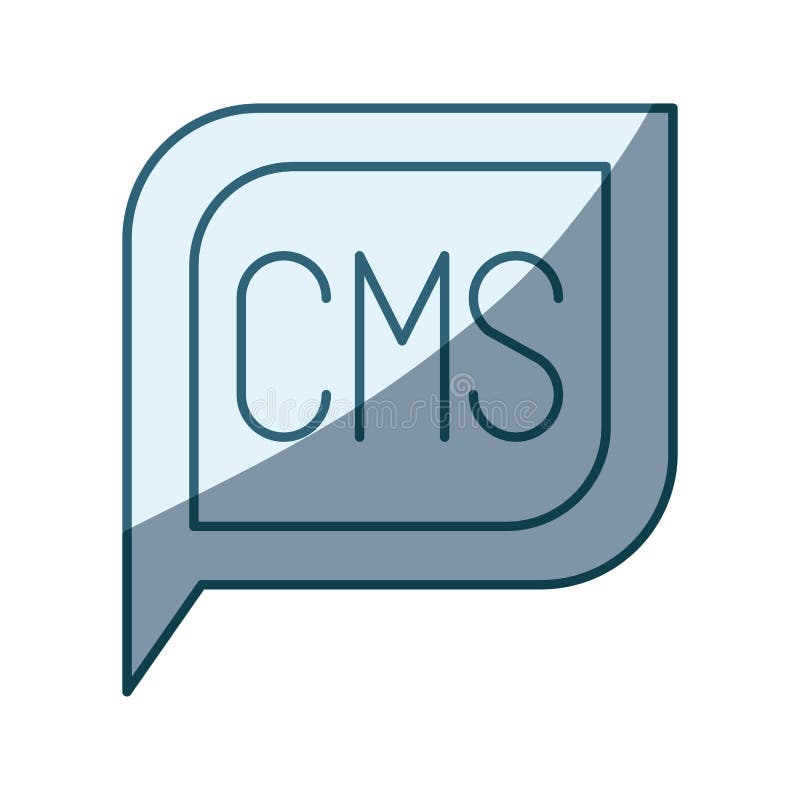 Blue Shading Silhouette Dialogue Square with Tail with Cms Symbol Stock ...