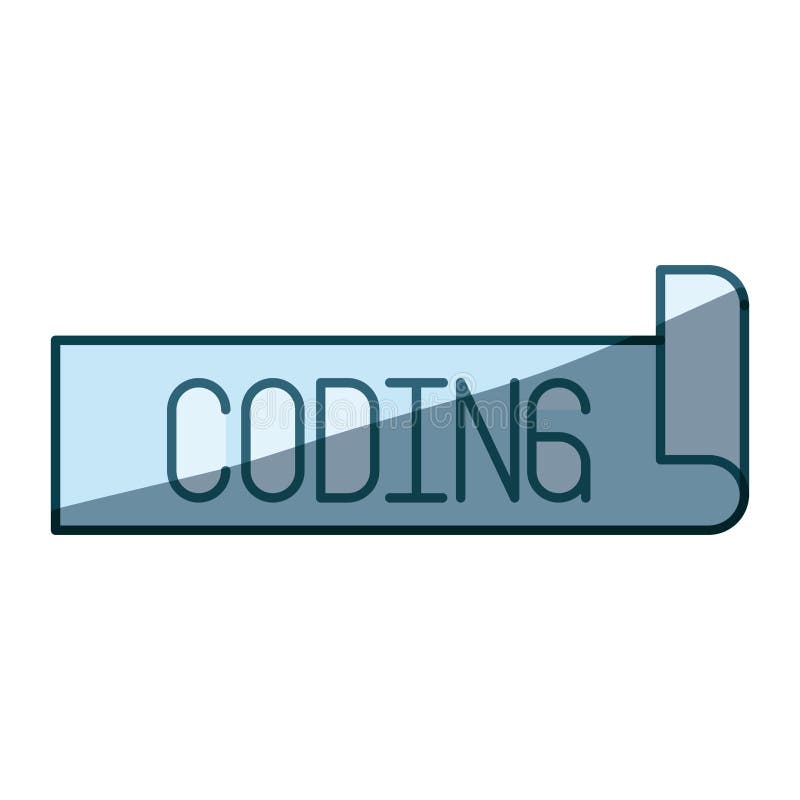 Blue Shading Silhouette Label Text of Coding Stock Vector ...