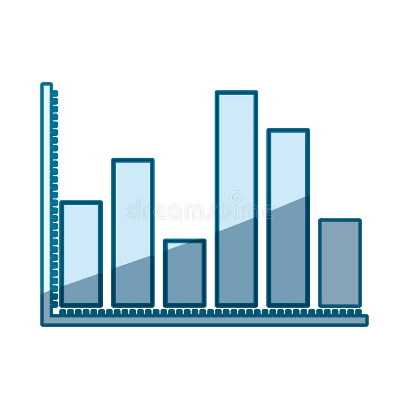 Blue Shading Silhouette of Statistical Graphs with Thick Bars Stock ...