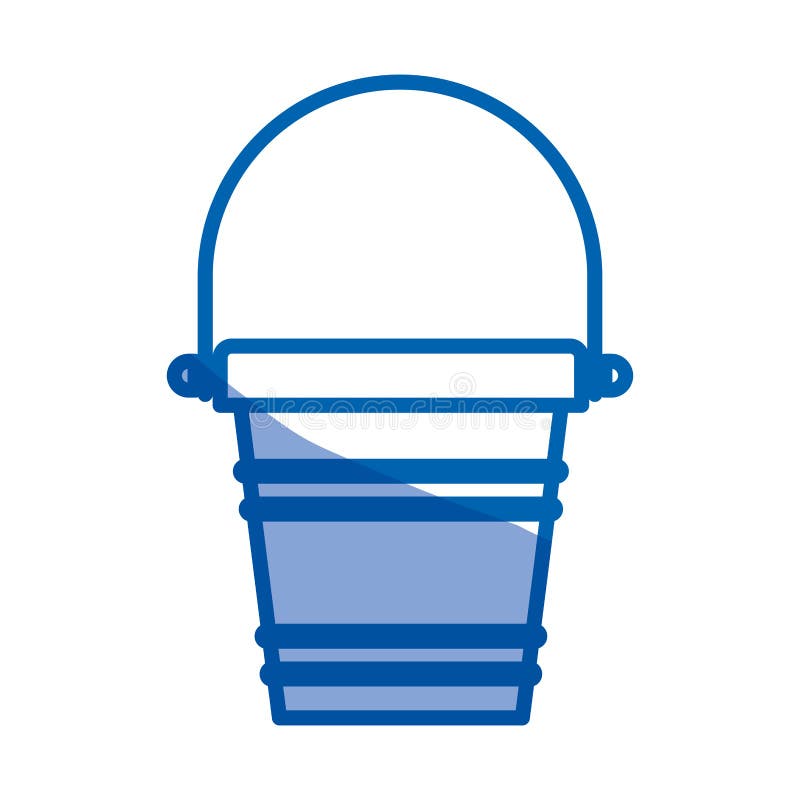 Blue Shading Silhouette of Toy Bucket Beach Kit Stock Vector ...