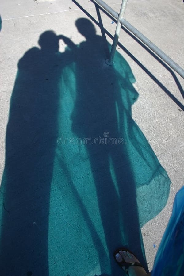 Blue Shadows on the Pavement at Niagara Falls USA. Stock Photo - Image ...