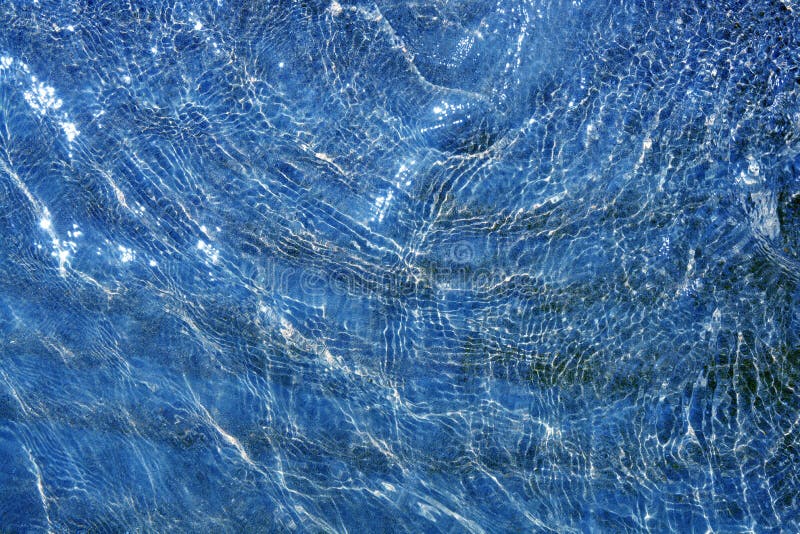 Blue Shallow Water Wavy Reflection on Beach Stock Photo - Image of ...