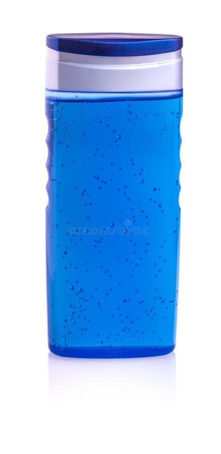 Blue Shampoo Bottle on White Stock Image - Image of container, hygiene ...