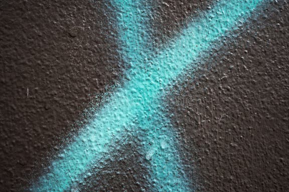 Blue X Shape Spray Paint on Rough Wall Stock Photo - Image of poster ...