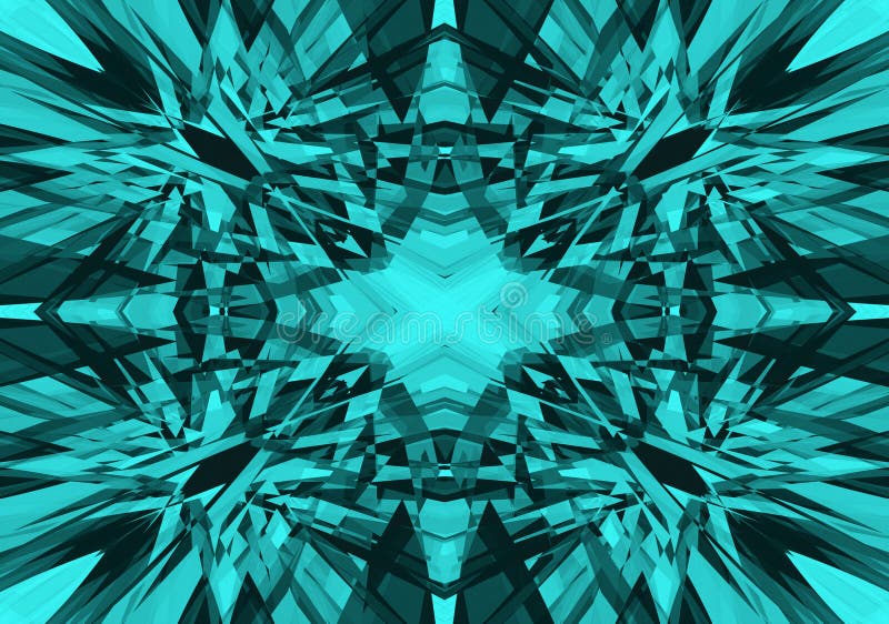 Blue Shards Kaleidoscope Pattern Stock Illustration - Illustration of ...