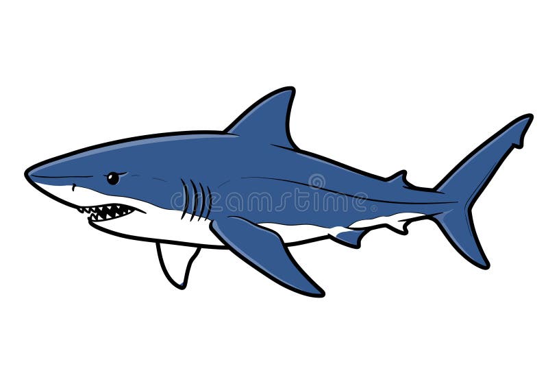 Blue shark clip art stock vector. Illustration of blue - 366194160