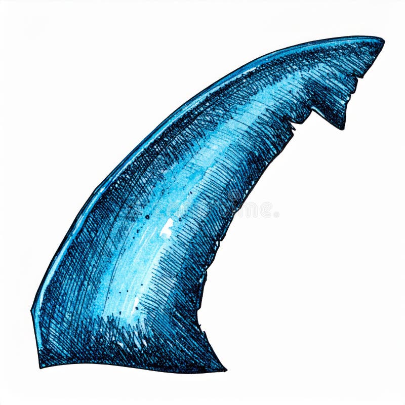 Blue Shark Fin Abstract Ocean Wildlife Illustration Stock Photo ...