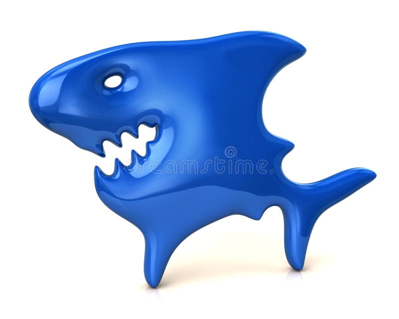 Blue shark icon stock illustration. Illustration of cute - 46548881