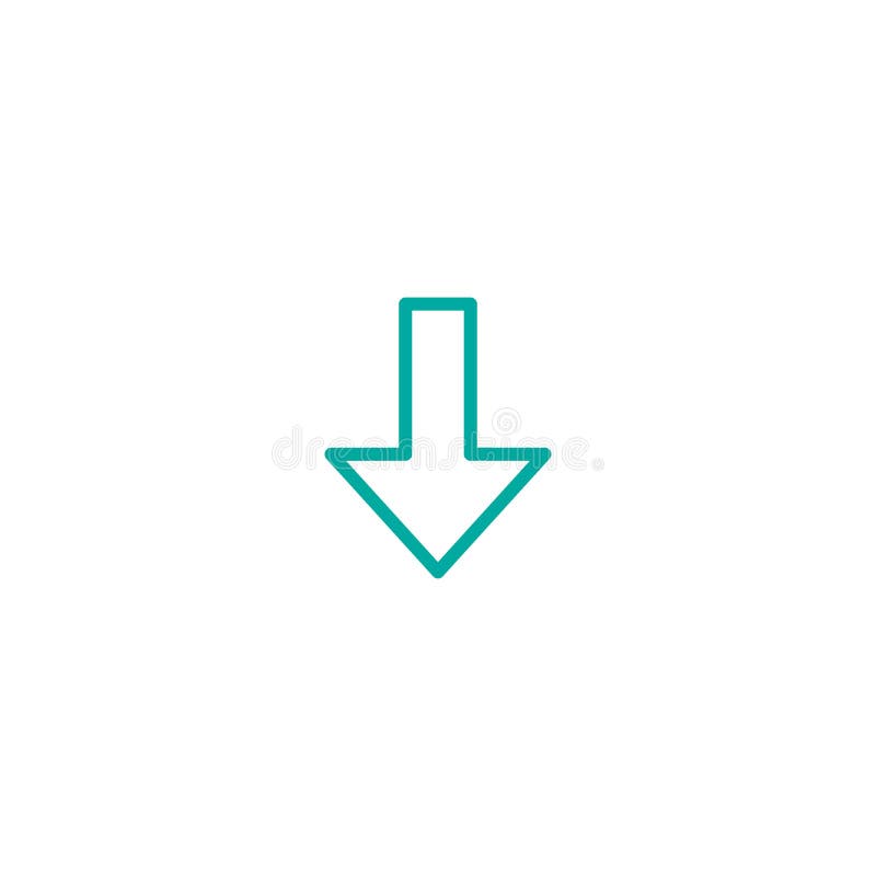 Blue Sharp Arrow Down Icon. Download Sign Stock Photo - Image of ...