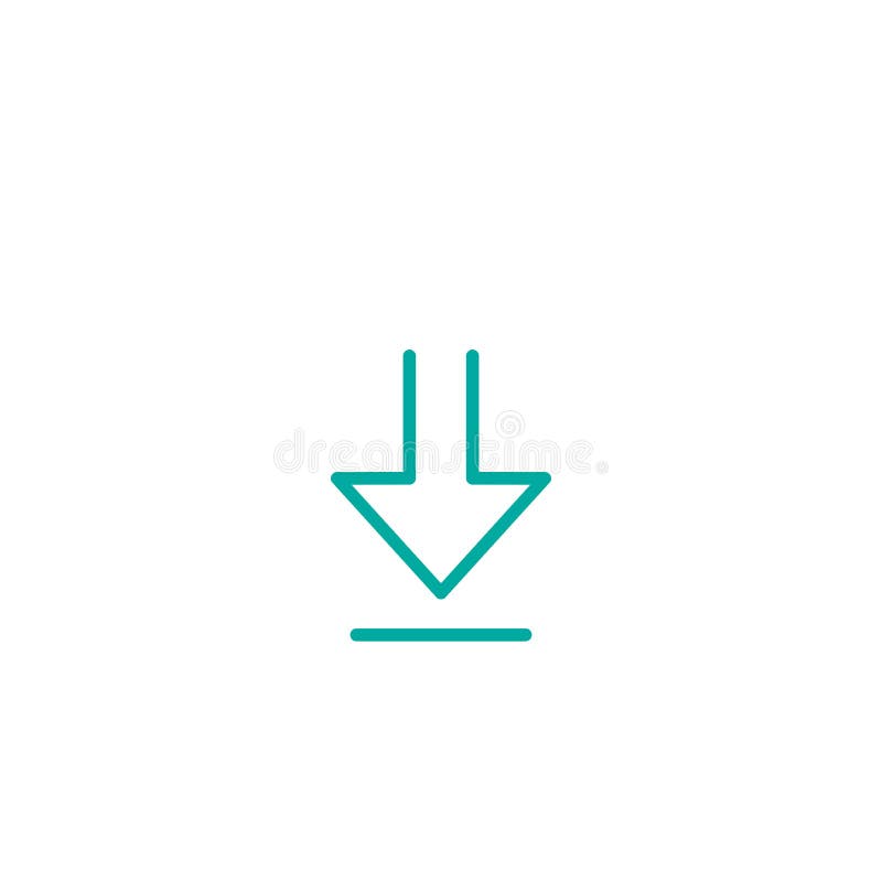 Blue Sharp Arrow Down Icon. Download Sign Stock Illustration ...