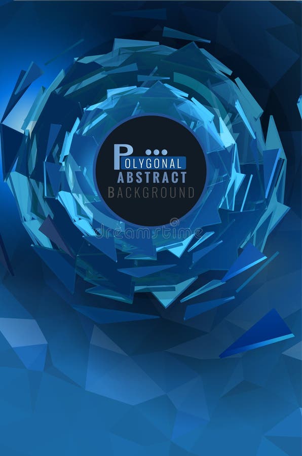 Blue Shatter Polygonal Background Stock Vector - Illustration of cyber ...