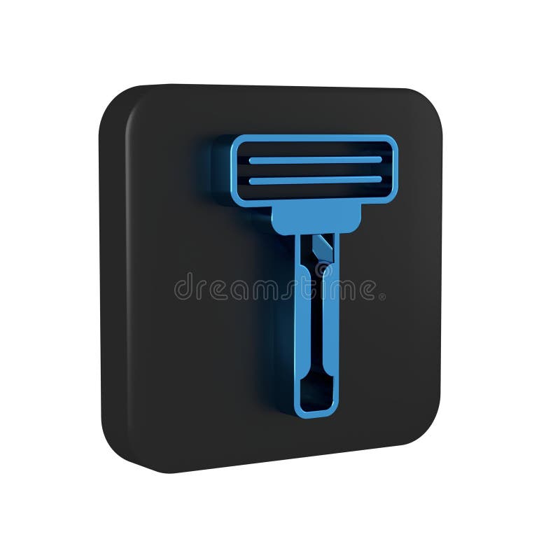 Blue Shaving Razor Icon Isolated on Transparent Background. Black ...