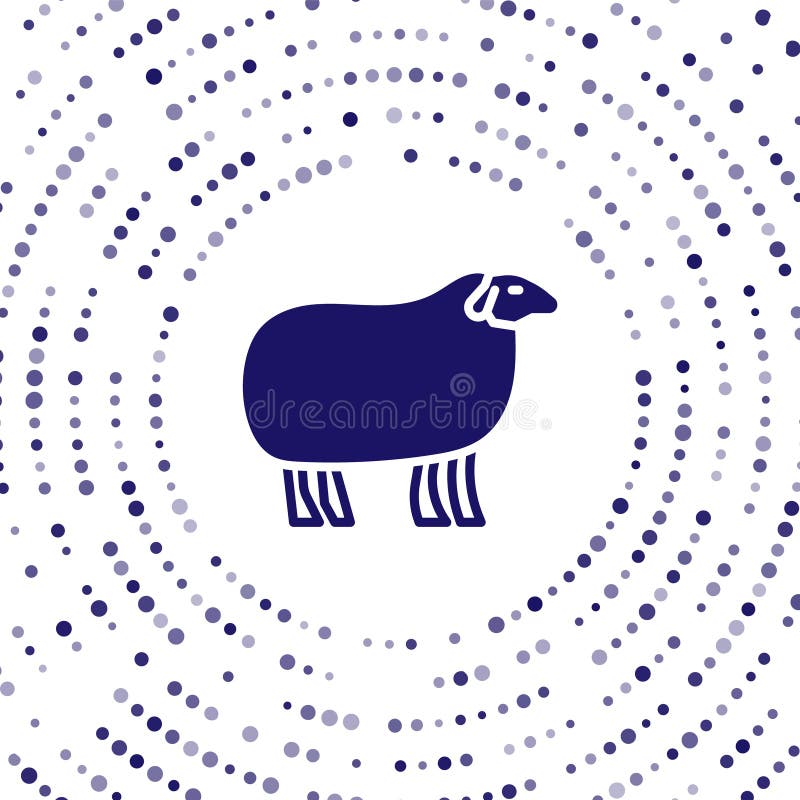 Blue Sheep Icon Isolated on White Background. Animal Symbol. Abstract ...