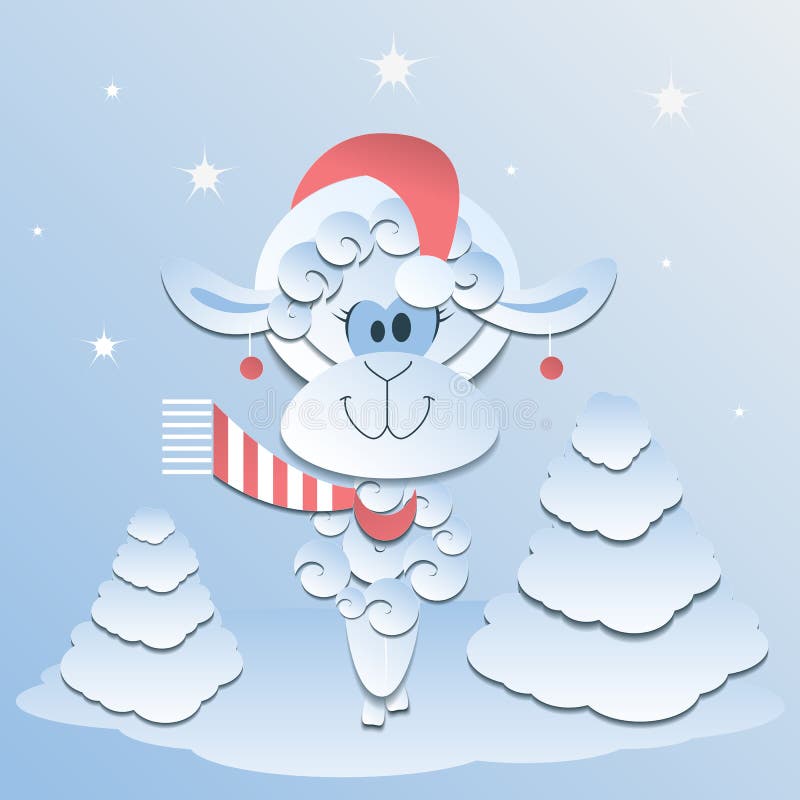 Blue Sheep. Symbol 2015 stock vector. Illustration of fleece - 43200683