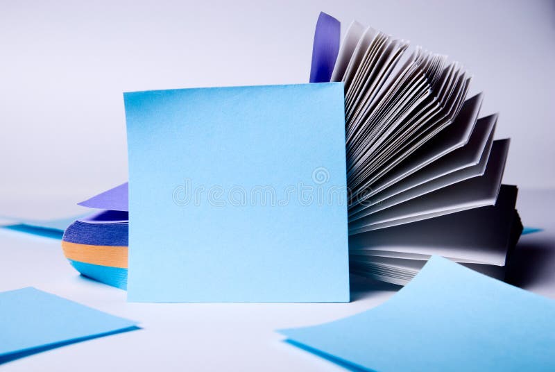 Blue Sheet of Paper for Notes. Stack Stock Image - Image of ...