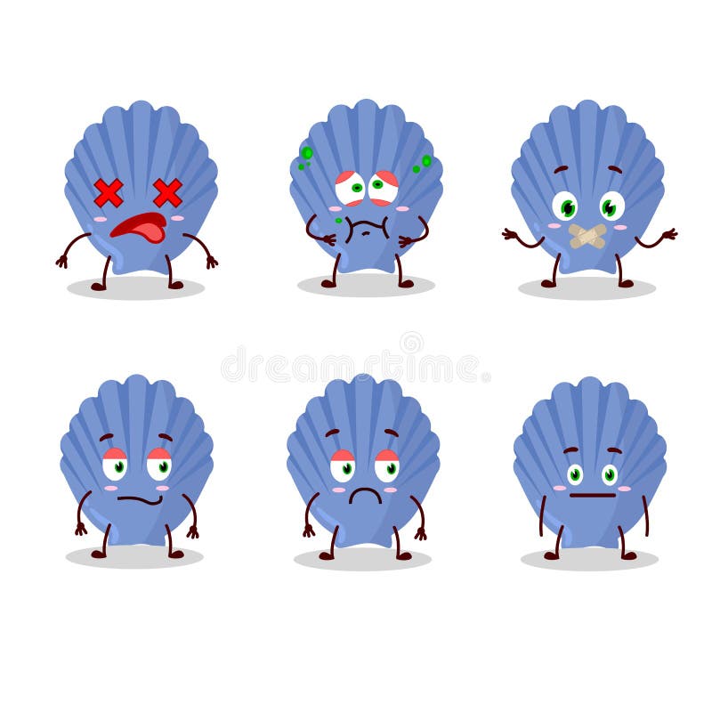 Blue Shell Cartoon Character with Nope Expression Stock Vector ...