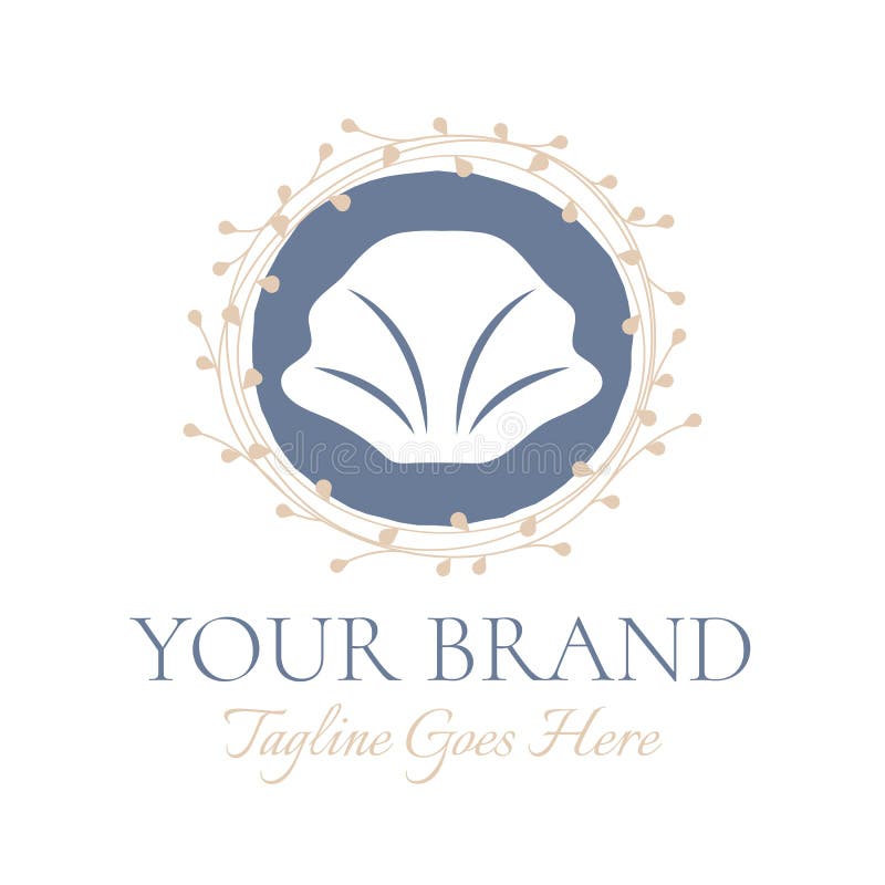 Blue Shell Logo Design. Vintage Style Icon Stock Vector - Illustration ...
