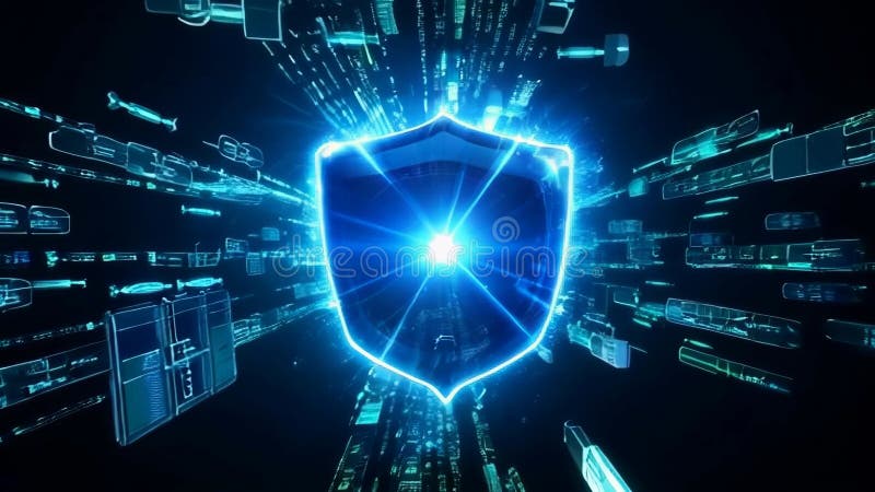 A Blue Shield with a Bright Light Shining on it Stock Video - Video of ...