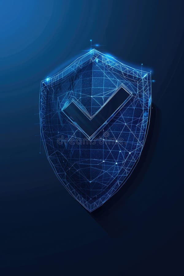 A Blue Shield with a Check Mark Icon, Often Used for Approval or ...