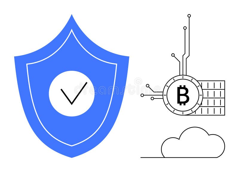 Digital Security and Bitcoin Blockchain Concept Stock Vector ...
