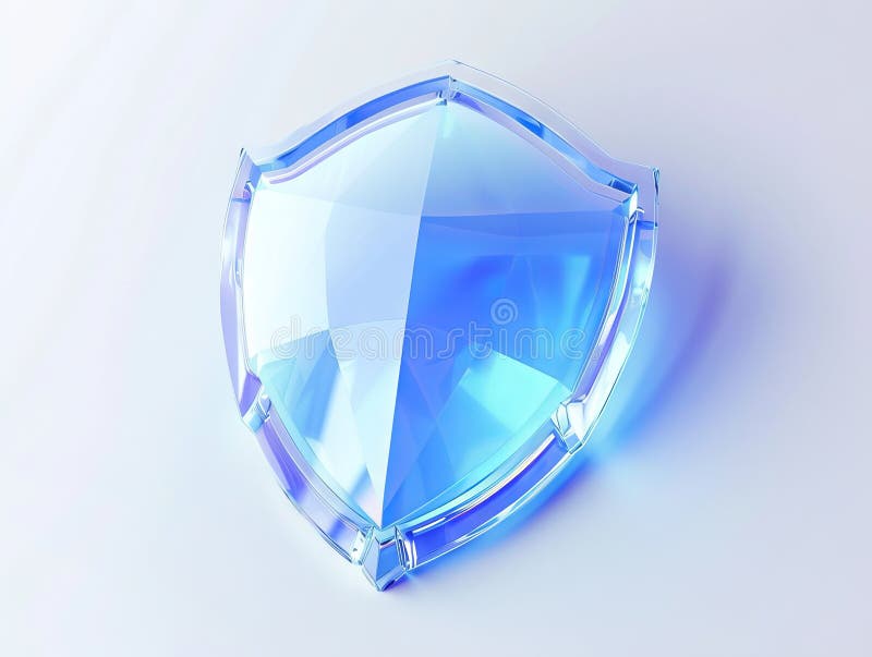 A Blue Shield with a Clear Glass Top Stock Image - Image of clear ...