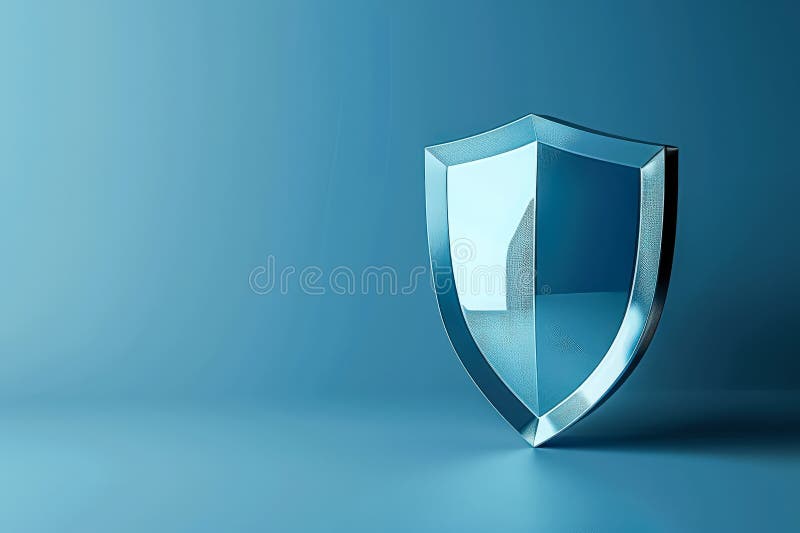 Blue Shield with a Diamond Shape on it. Stock Photo - Image of safe ...
