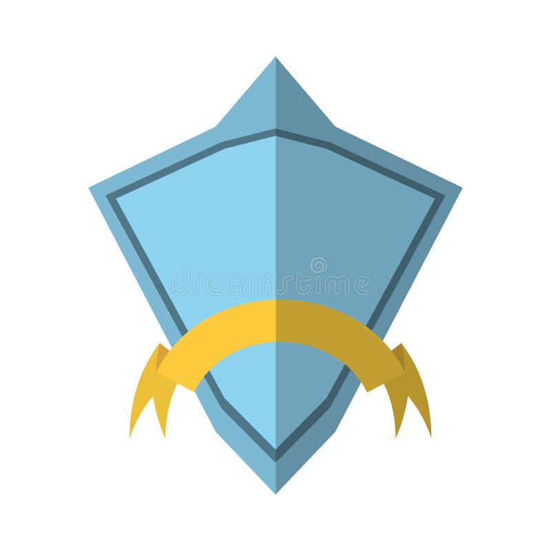 Blue Shield Diamond with Yellow Ribbon Shadow Stock Illustration ...