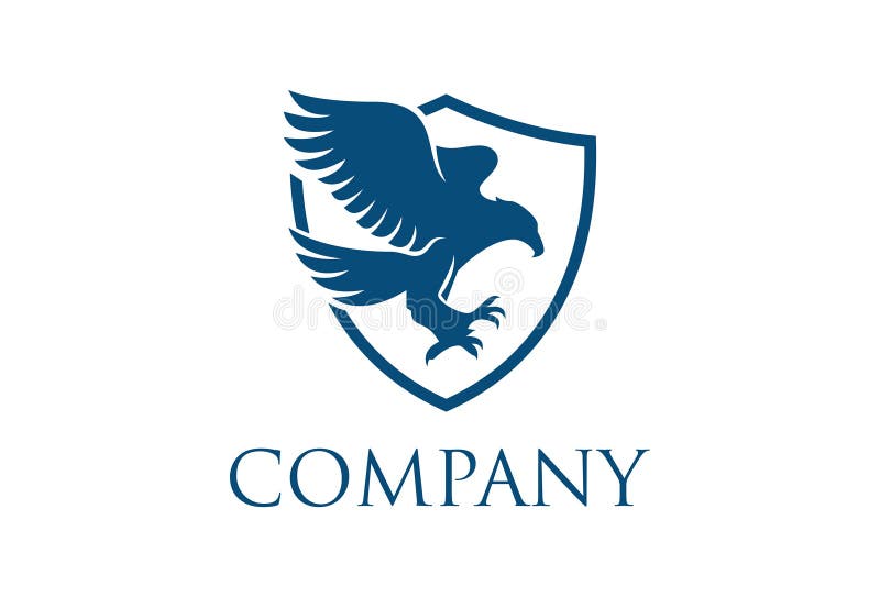 Blue Shield Eagle Logo Design Stock Vector - Illustration of simple ...