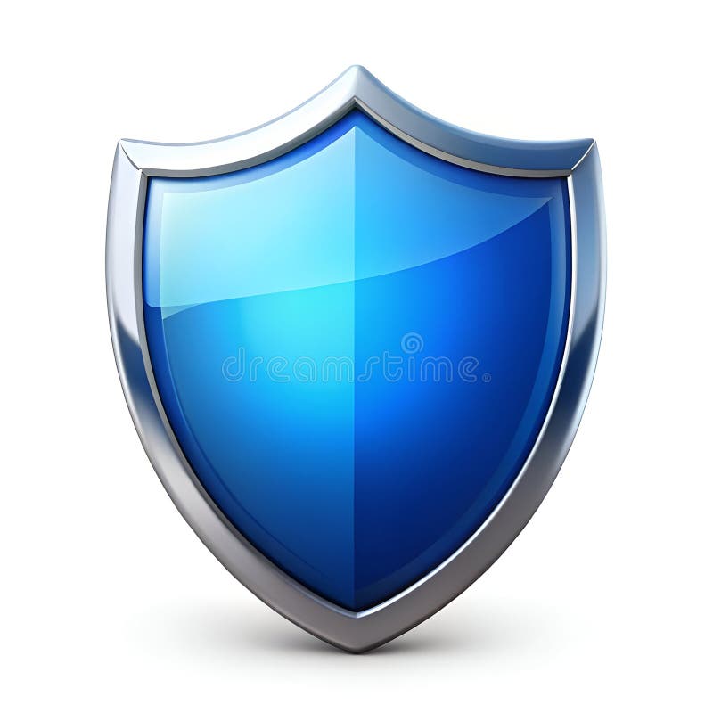 Blue Shield Icon Digital Protection Safety Security Isolated on White ...