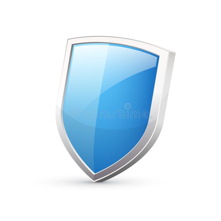Blue shield icon stock vector. Illustration of guard - 99993543