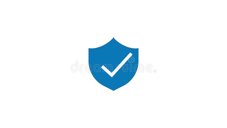 Blue Shield Icon with a White Check Mark Symbolizing Security and Approval Stock Illustration ...