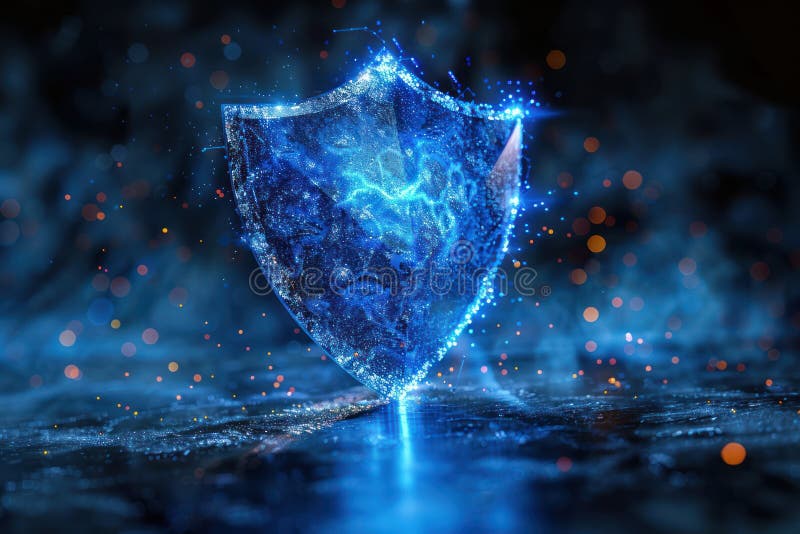 Blue Shield of Protection: Safeguarding Security Stock Illustration ...