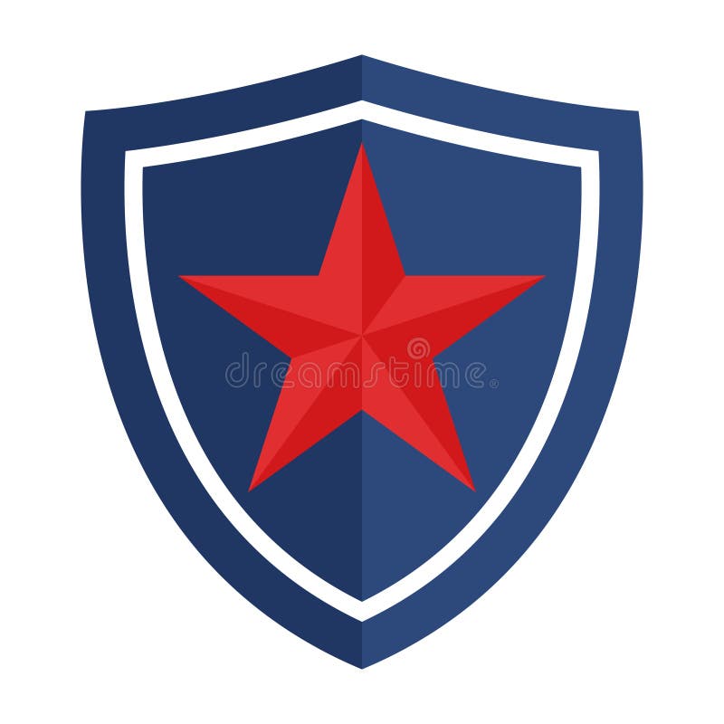 Blue Shield with Floral Decoration Isolated Stock Image - Illustration ...