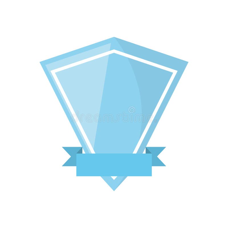 Blue Shield Diamond with Brown Ribbon Stock Illustration - Illustration ...