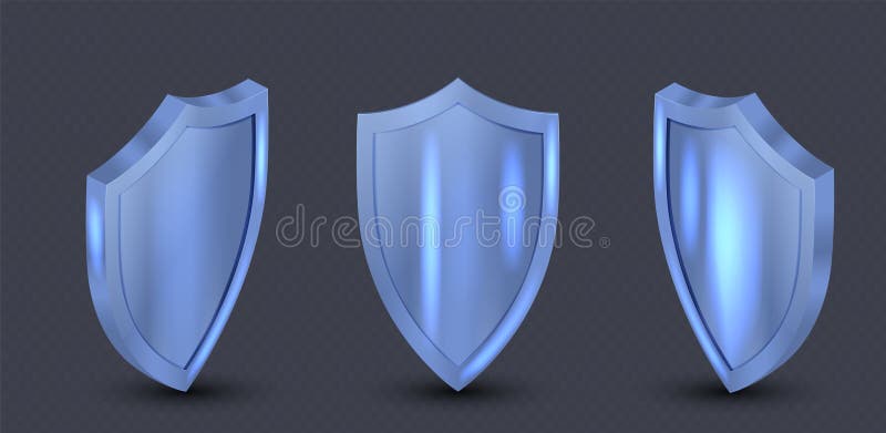 Realistic shield set stock vector. Illustration of security - 293660094