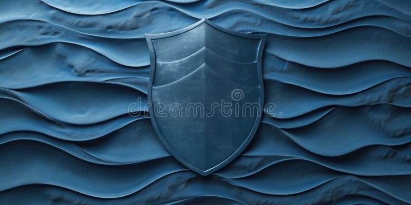 A Blue Shield with a Silver Border Stock Image - Image of metallic ...